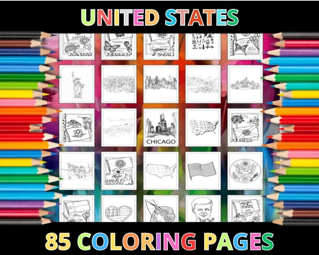Printable United States Coloring Pages for Kids and Adults |85 Pages ...