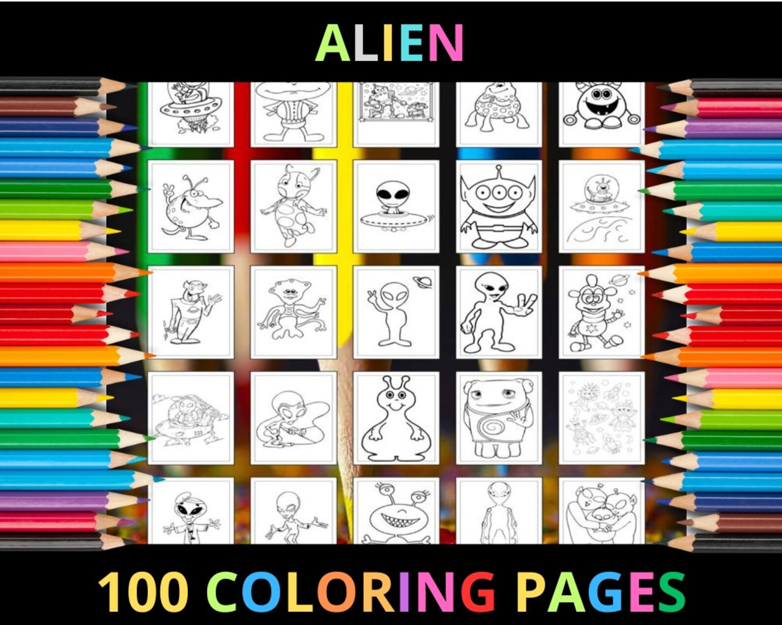 Printable Alien Coloring Pages for Kids and Adults | 100 Pages ...