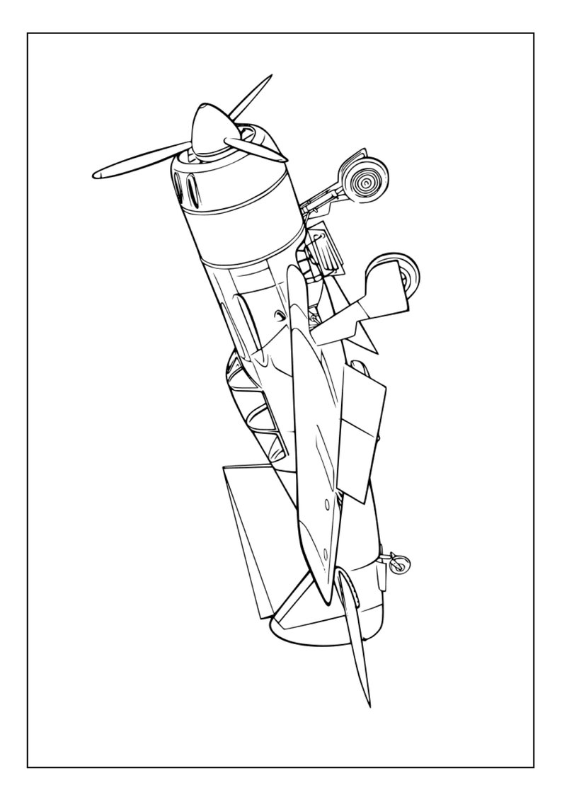 Printable Plane Coloring Pages for Kids & Adults | 30 Pages | Instant ...