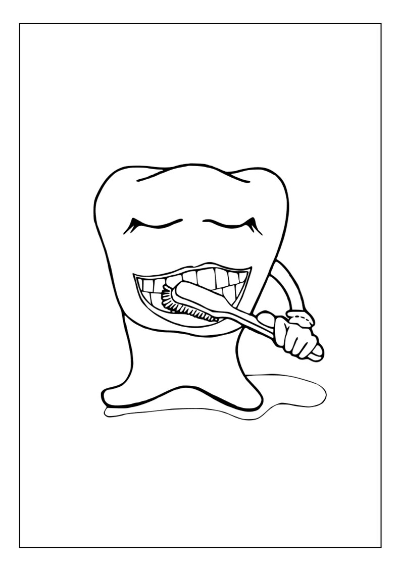 Printable Tooth Coloring Pages for Kids & Adults | 30 Pages | Instant ...