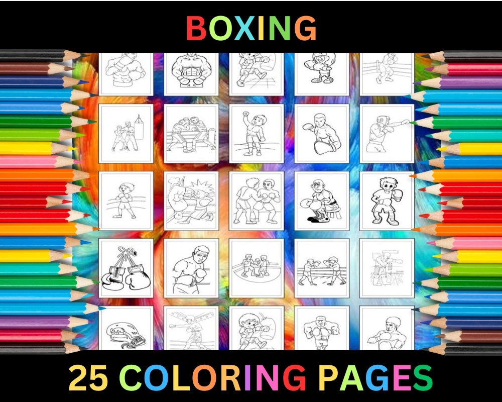Printable Boxing Coloring Pages for Kids & Adults 25 Pages Instant ...
