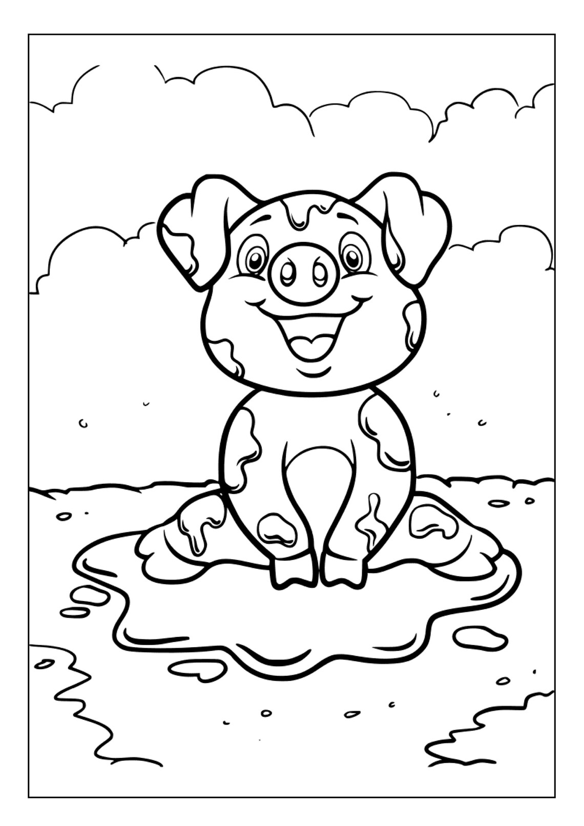 Printable Pigs Coloring Pages for Kids & Adults | 50 Pages | Instant ...