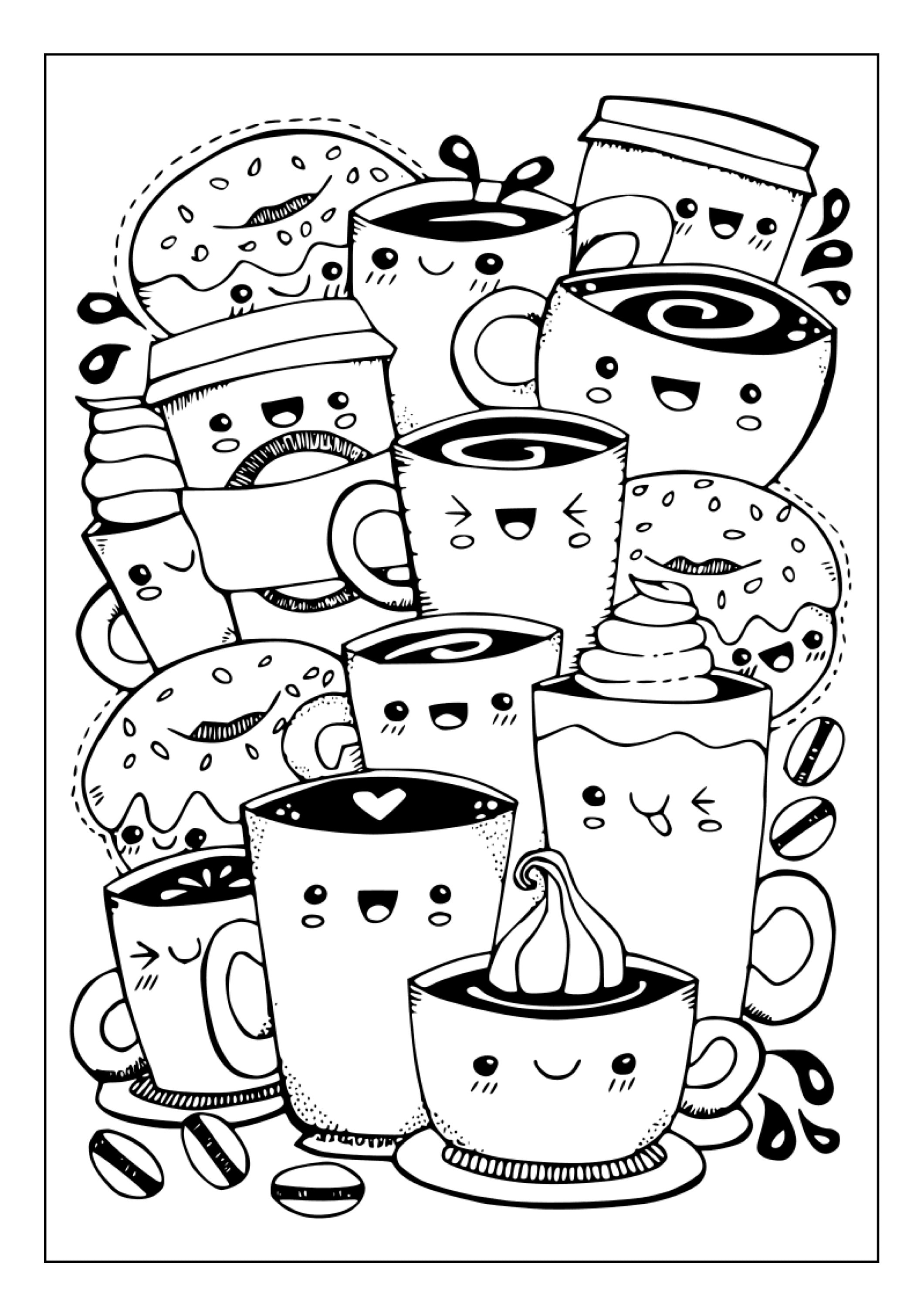Printable Coffee Coloring Pages for Kids and Adults | 85 Pages ...