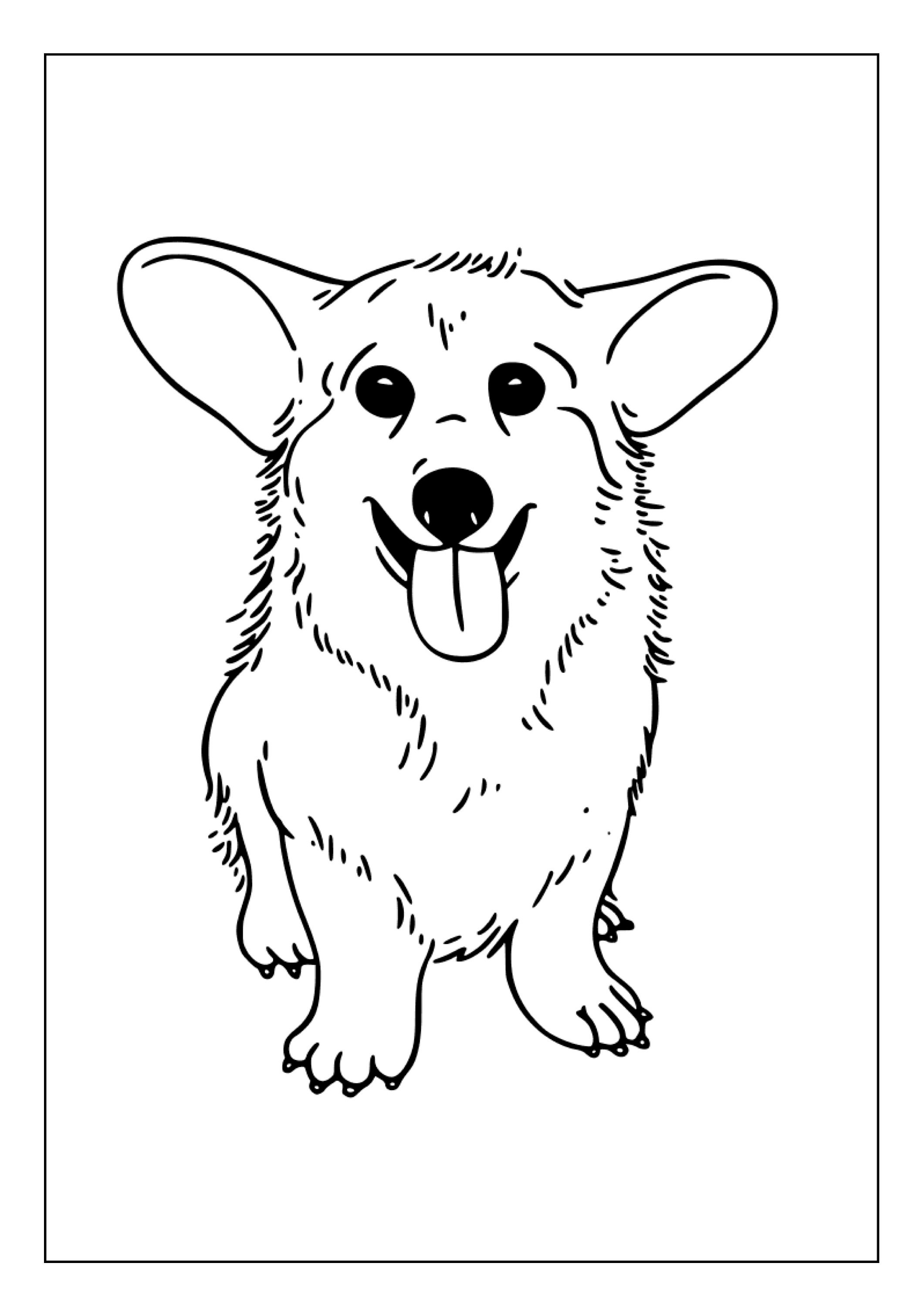 Printable Corgi Coloring Pages for Kids & Adults | 30 Pages | Instant ...