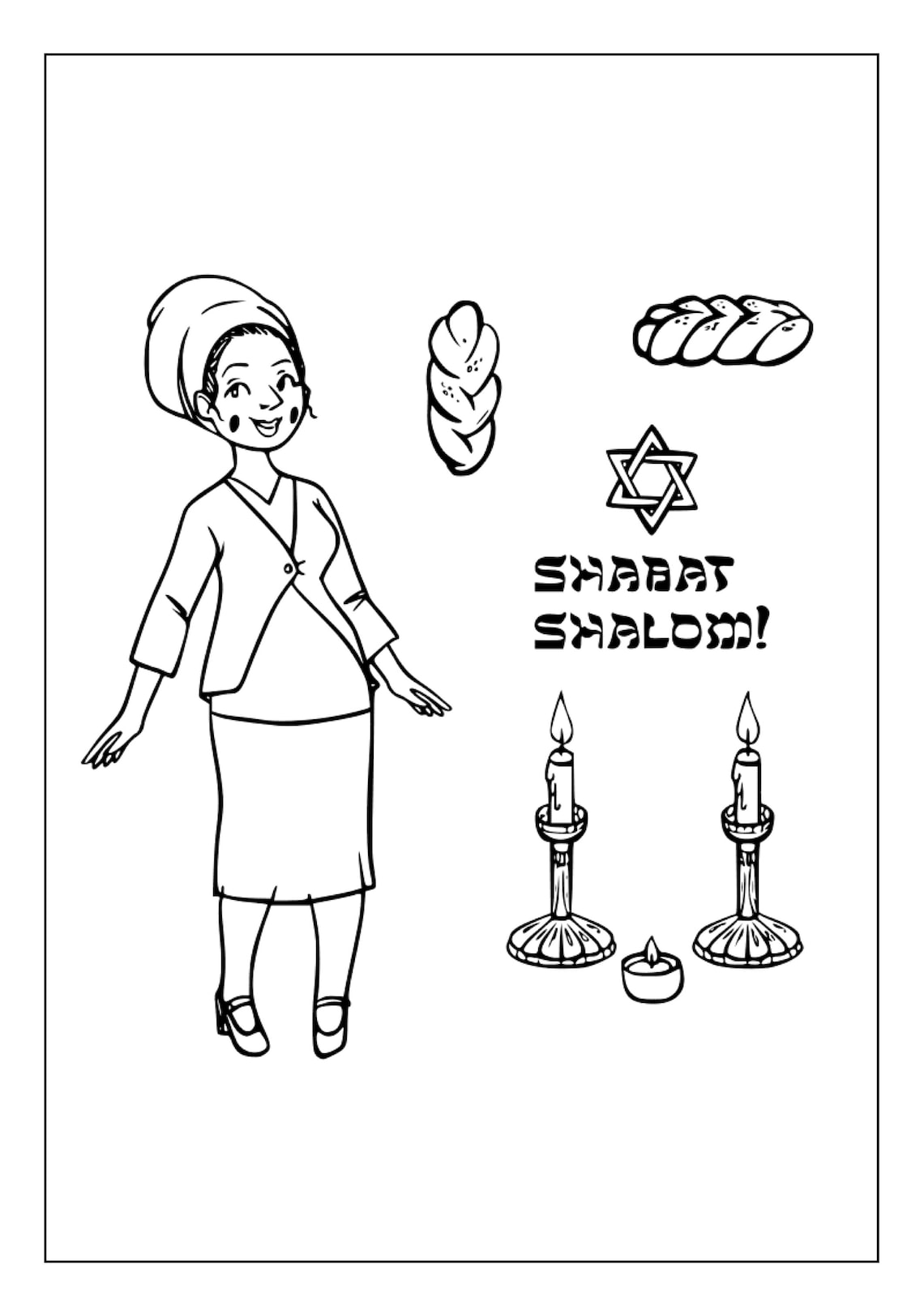Printable Shabbat Coloring Pages for Kids & Adults | 25 Pages | Instant ...
