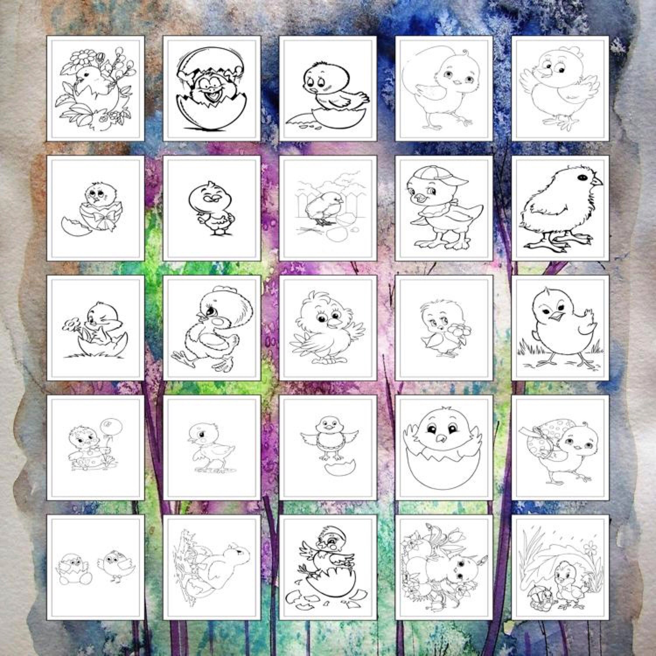 Printable Baby Chick Coloring Pages for Kids & Adults | 25 Pages ...