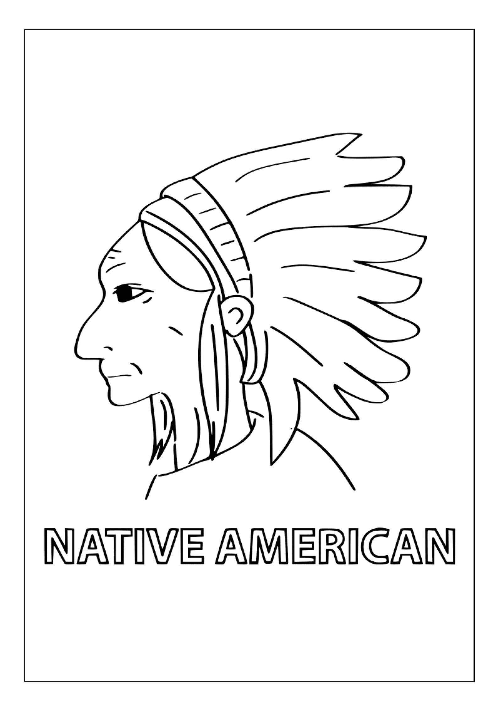 Native Americans Coloring Pages for Kids & Adults | 100 Pages |instant ...