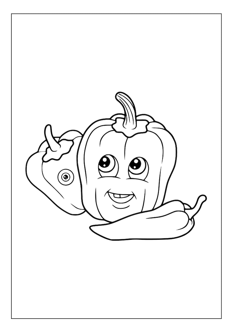 Printable Peppers Coloring Pages for Kids & Adults 35 Pages Instant ...