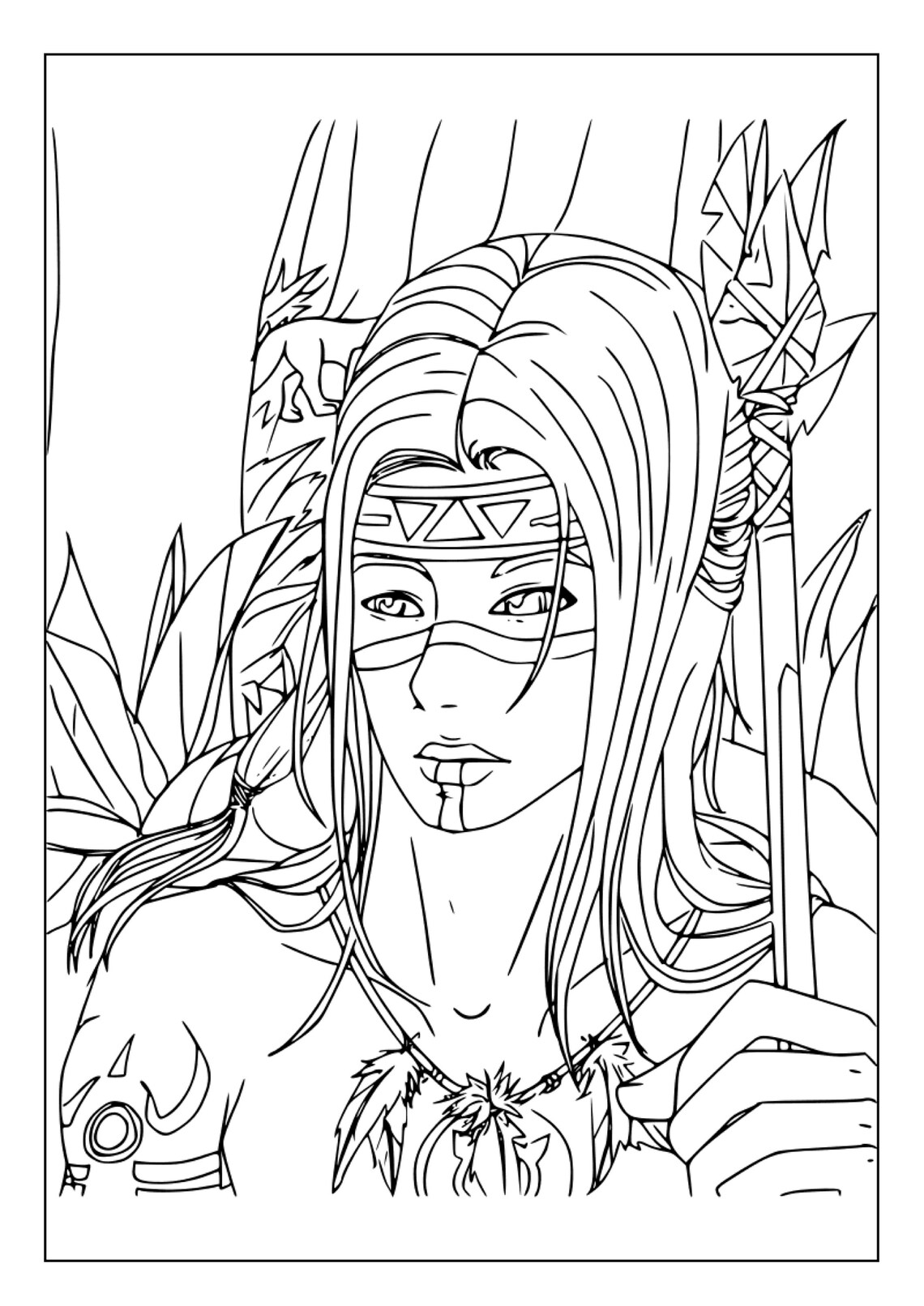 Native Americans Coloring Pages for Kids & Adults | 100 Pages |instant ...