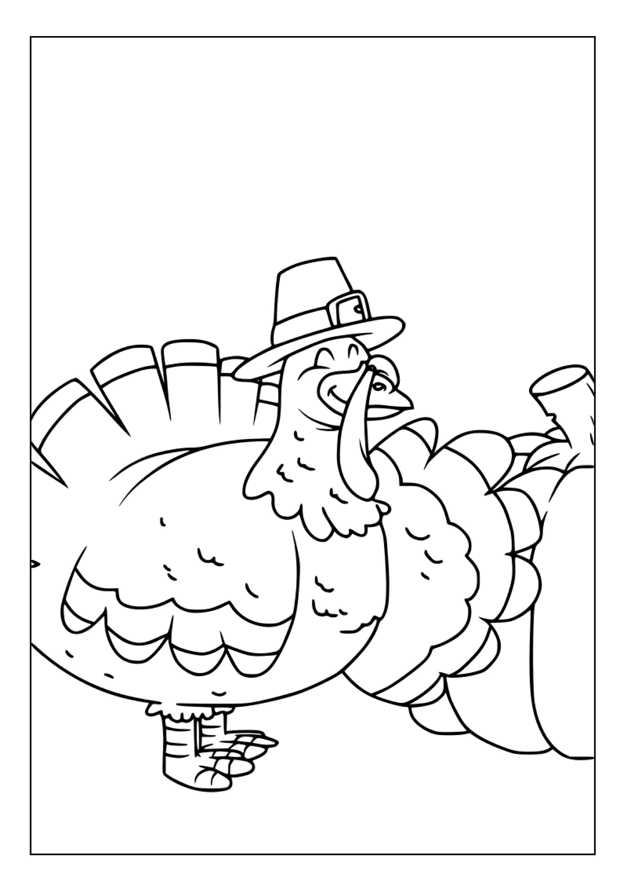 Printable Cute Turkey Coloring Pages for Kids and Adults | 100 Pages ...