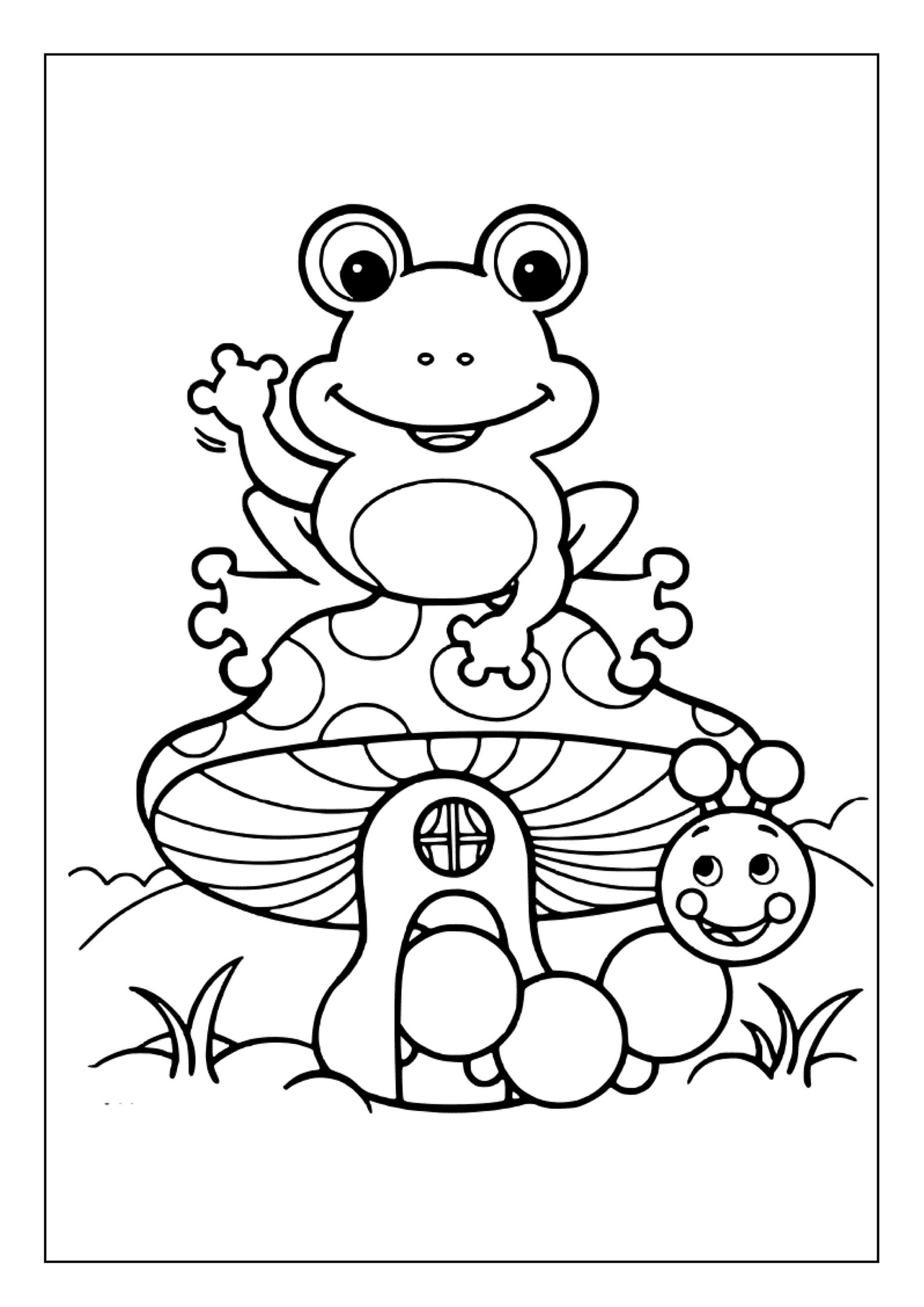 Printable Frogs Coloring Pages for Kids & Adults | 50 Pages | Instant ...