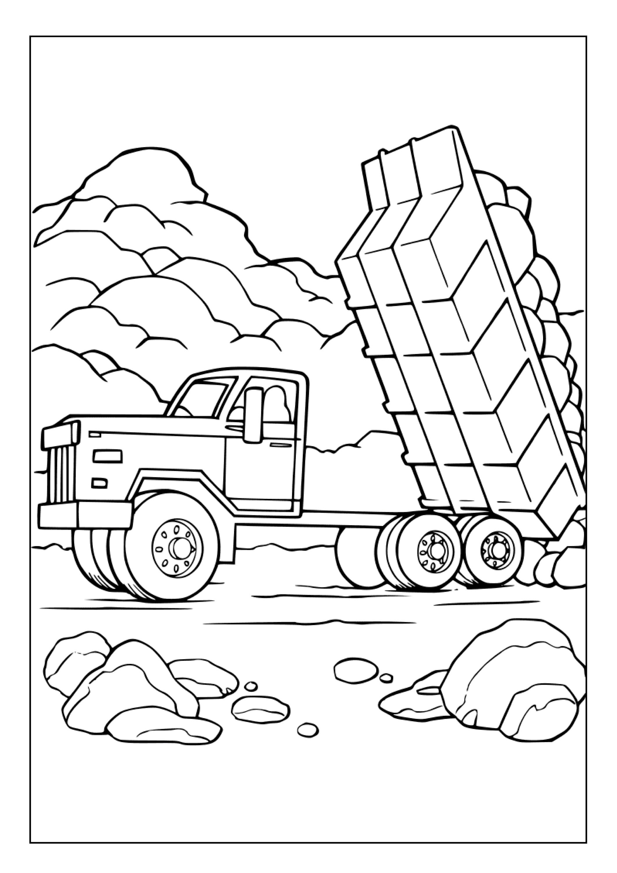 Printable Dump Truck Coloring Pages for Kids & Adults | 29 Pages ...