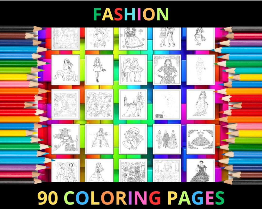 Printable Fashion Coloring Pages for Kids and Adults | 90 Pages ...