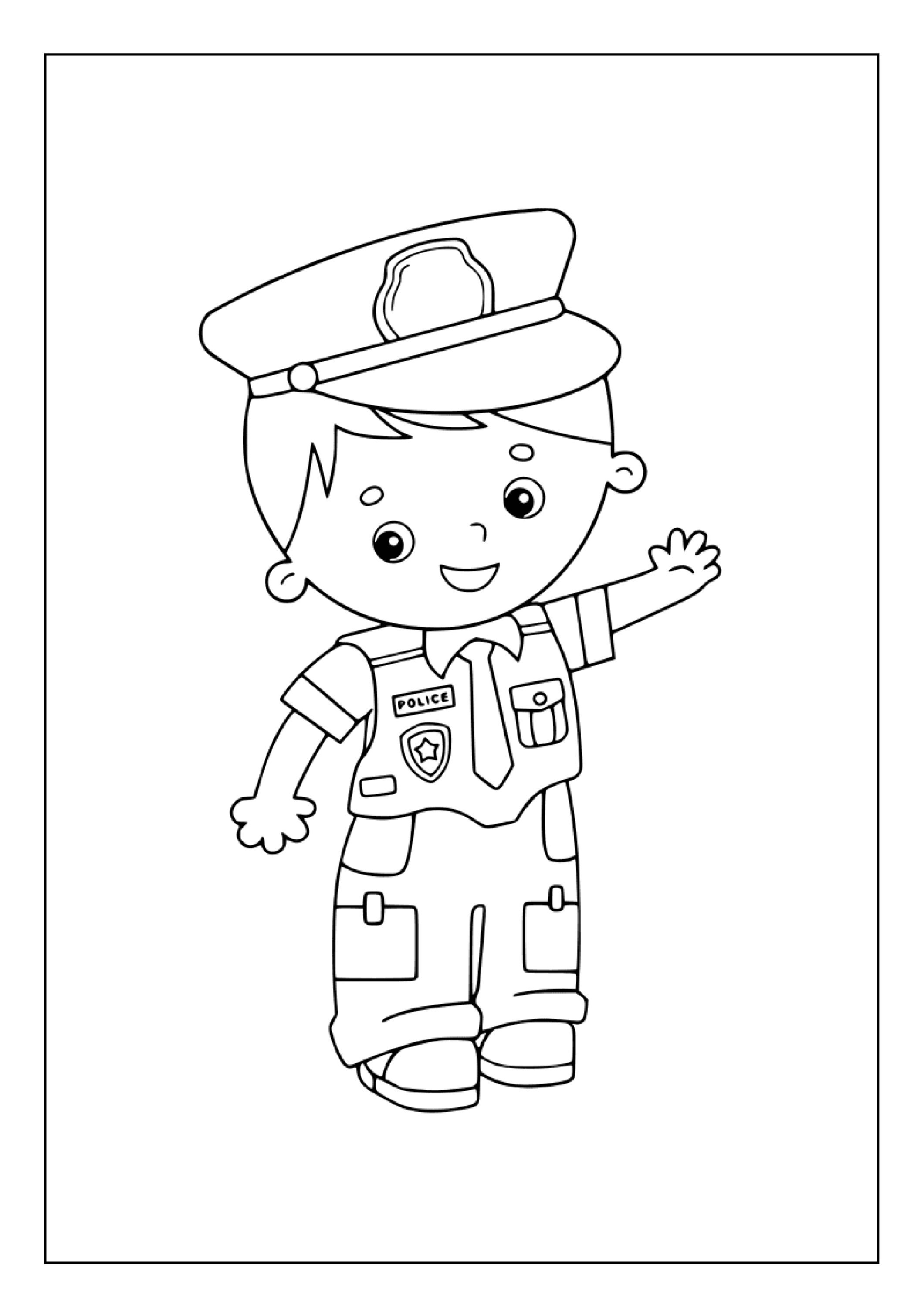 Printable Police Officer Coloring Pages for Kids & Adults | 40 Pages ...