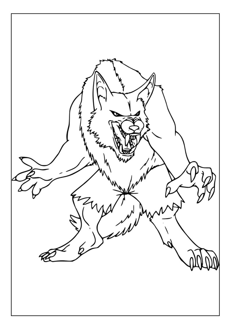 Printable Werewolf Coloring Pages for Kids and Adults | 35 Pages ...