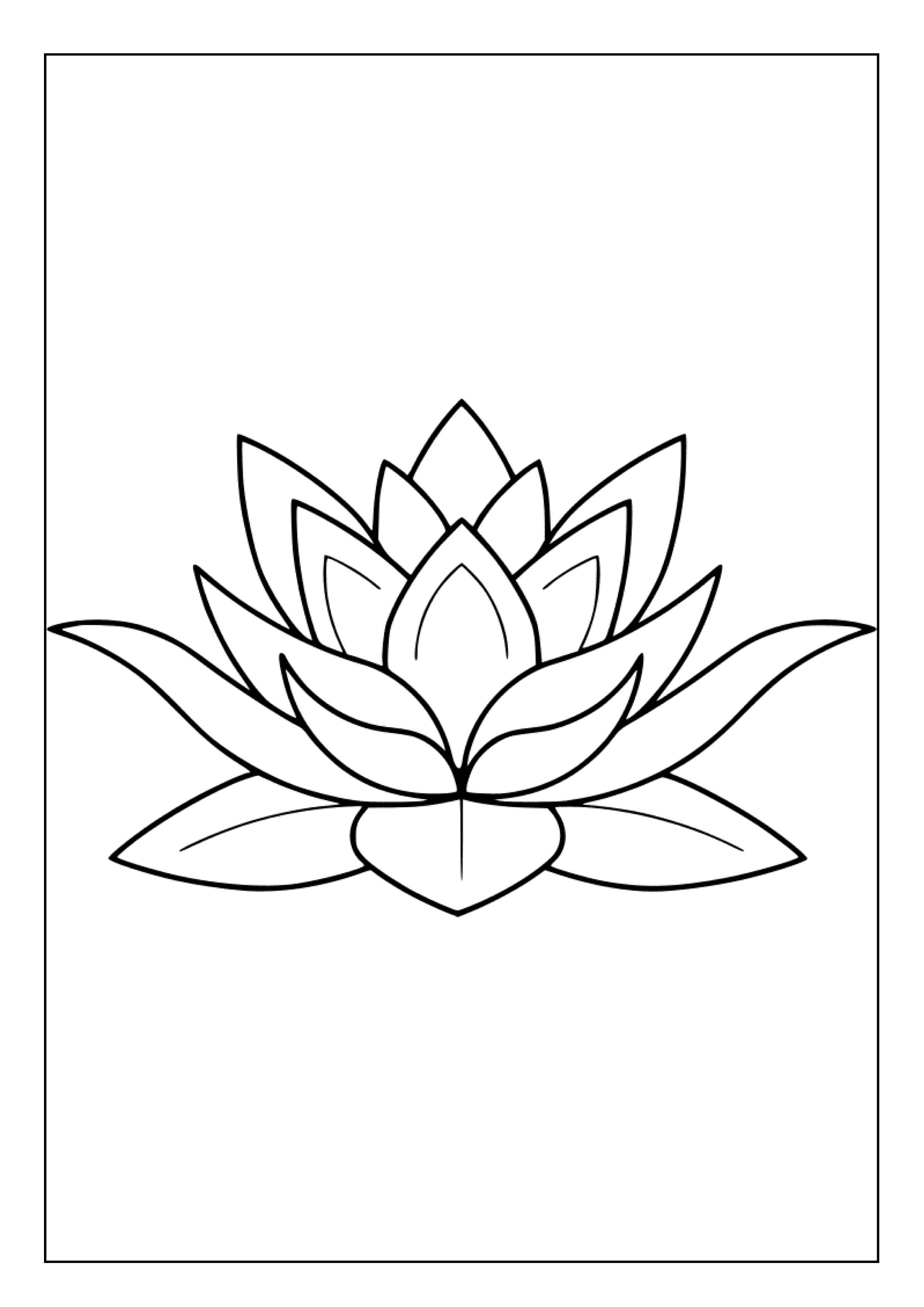 Printable Lotus Coloring Pages for Kids & Adults | 25 Pages | Digital ...