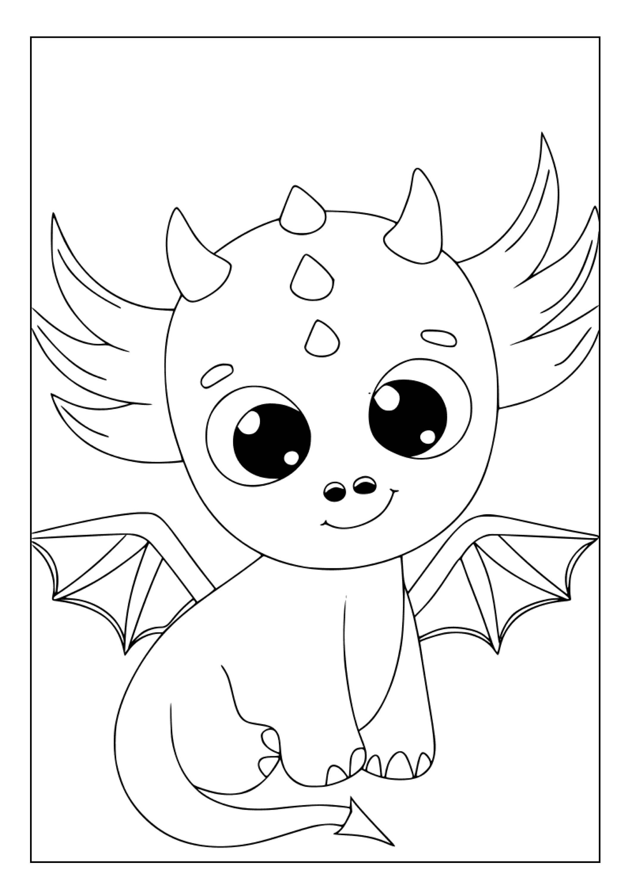 Printable Cute Dragon Coloring Pages for Kids and Adults | 100 Pages ...