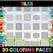 Printable Tiles Coloring Pages for Kids & Adults | 30 Pages | Instant ...