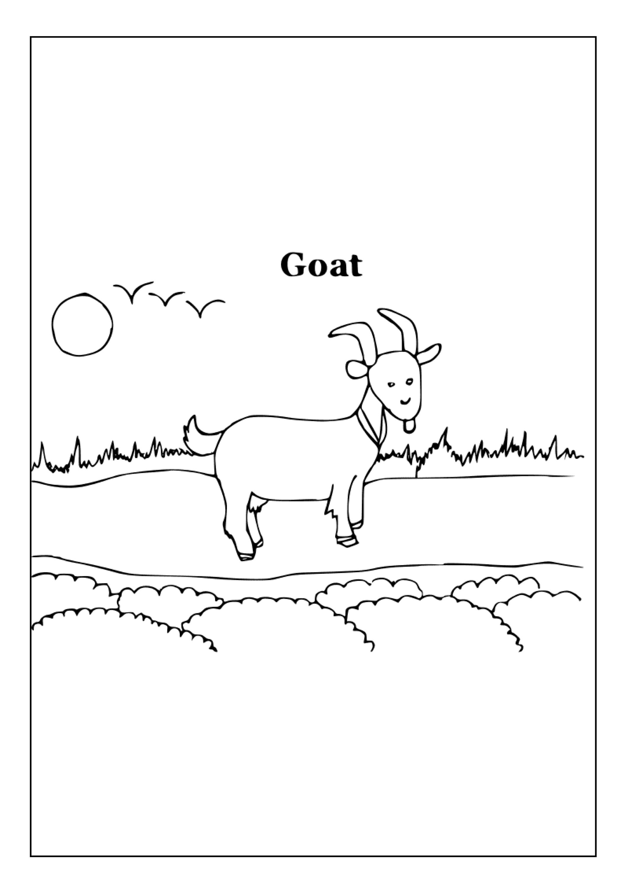 Printable Goats Coloring Pages for Kids and Adults | 40 Pages | Instant ...