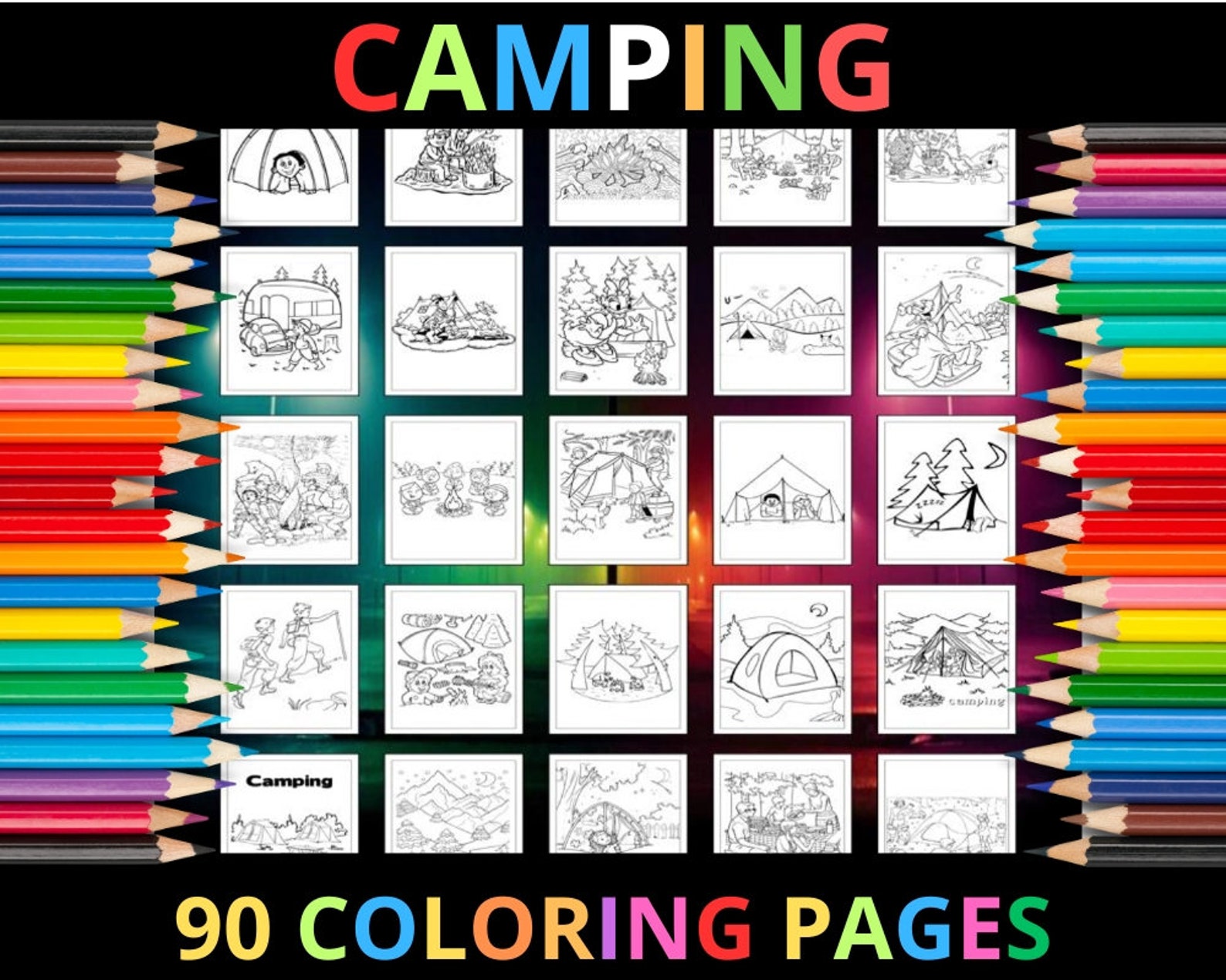 Printable Camping Coloring Pages for Kids and Adults | 90 Pages ...