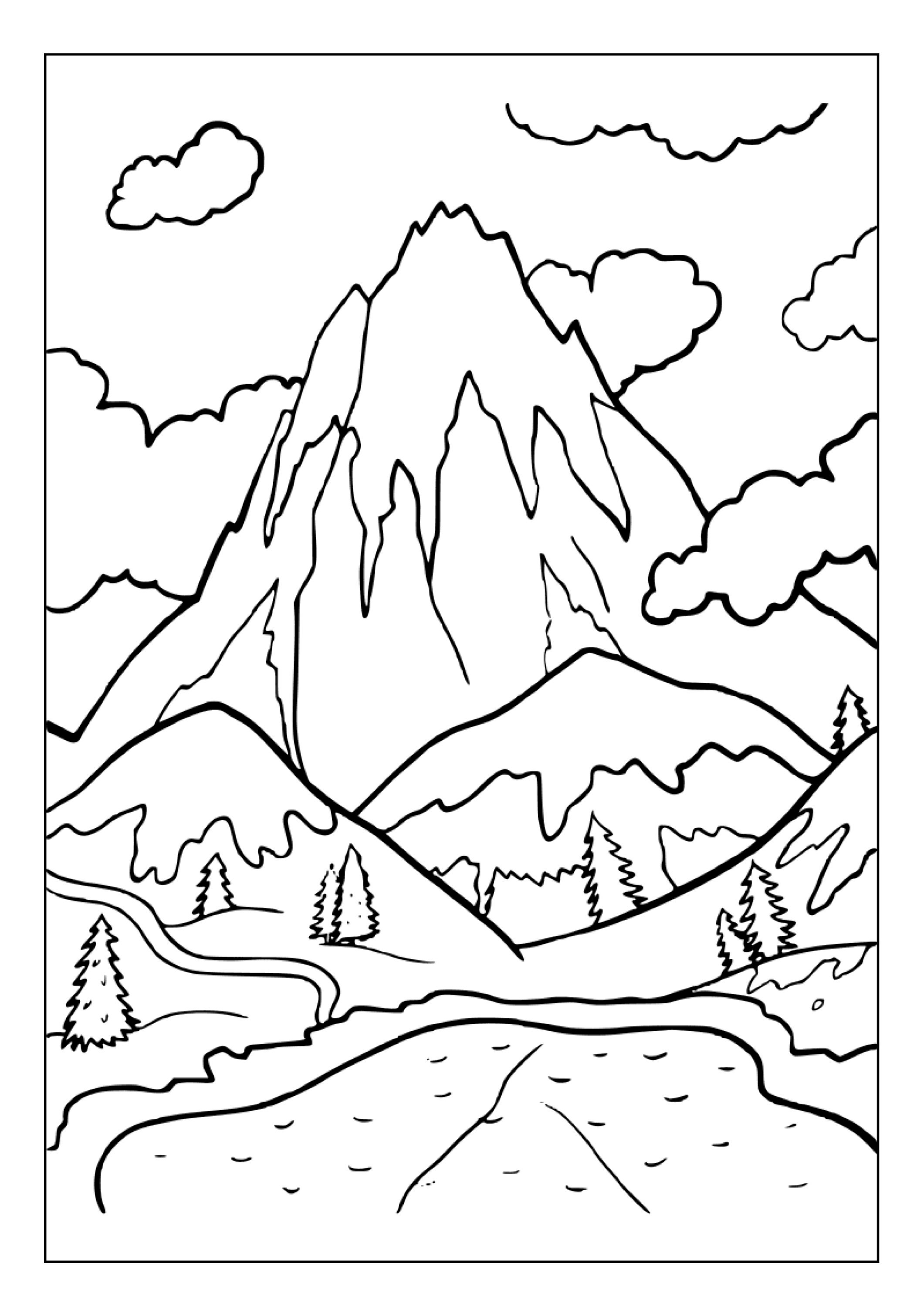Printable Nature & Landscapes Coloring Pages for Kids and Adults 80 ...