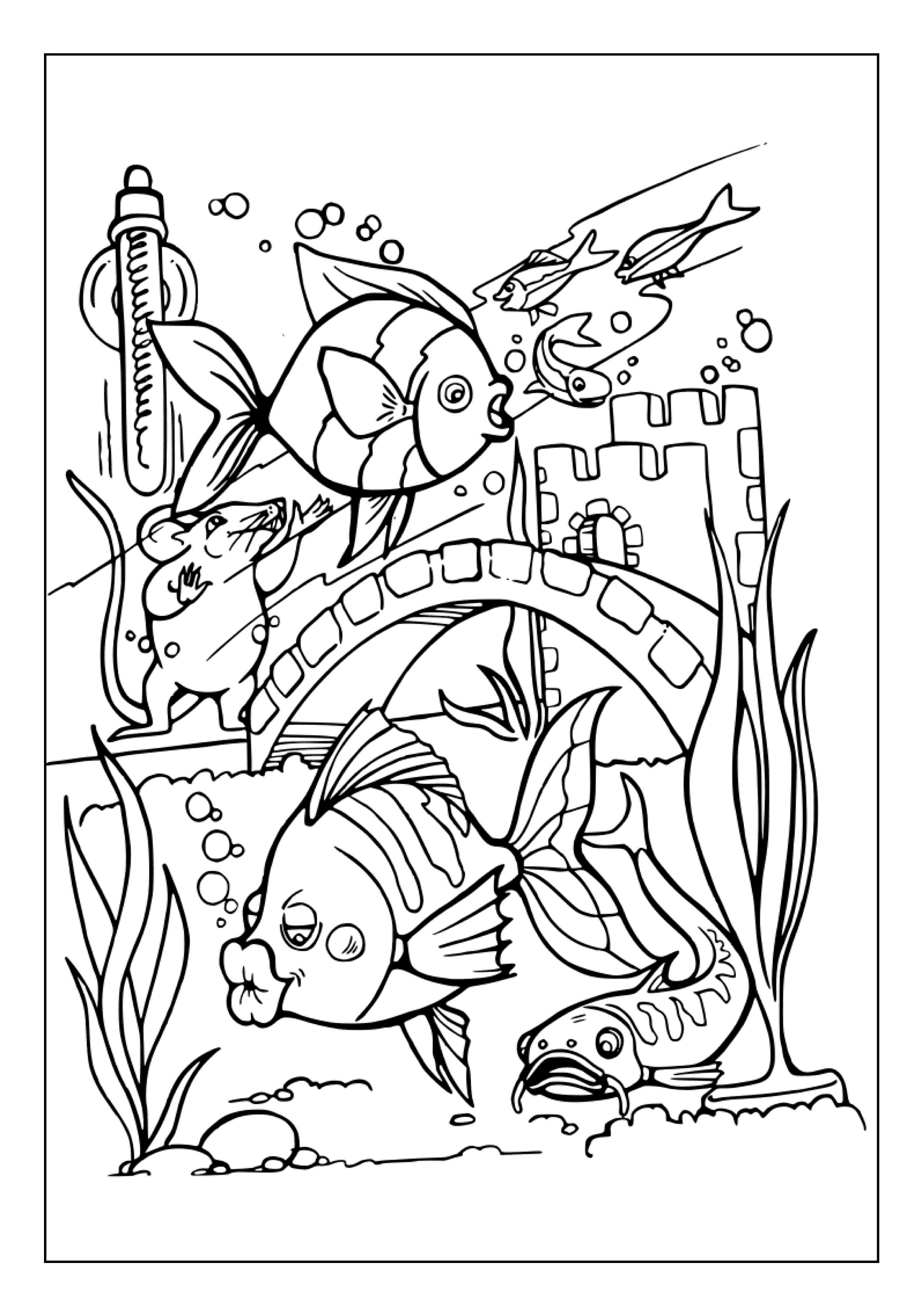 Printable Fish Bowl Coloring Pages for Kids & Adults 65 Pages - Etsy
