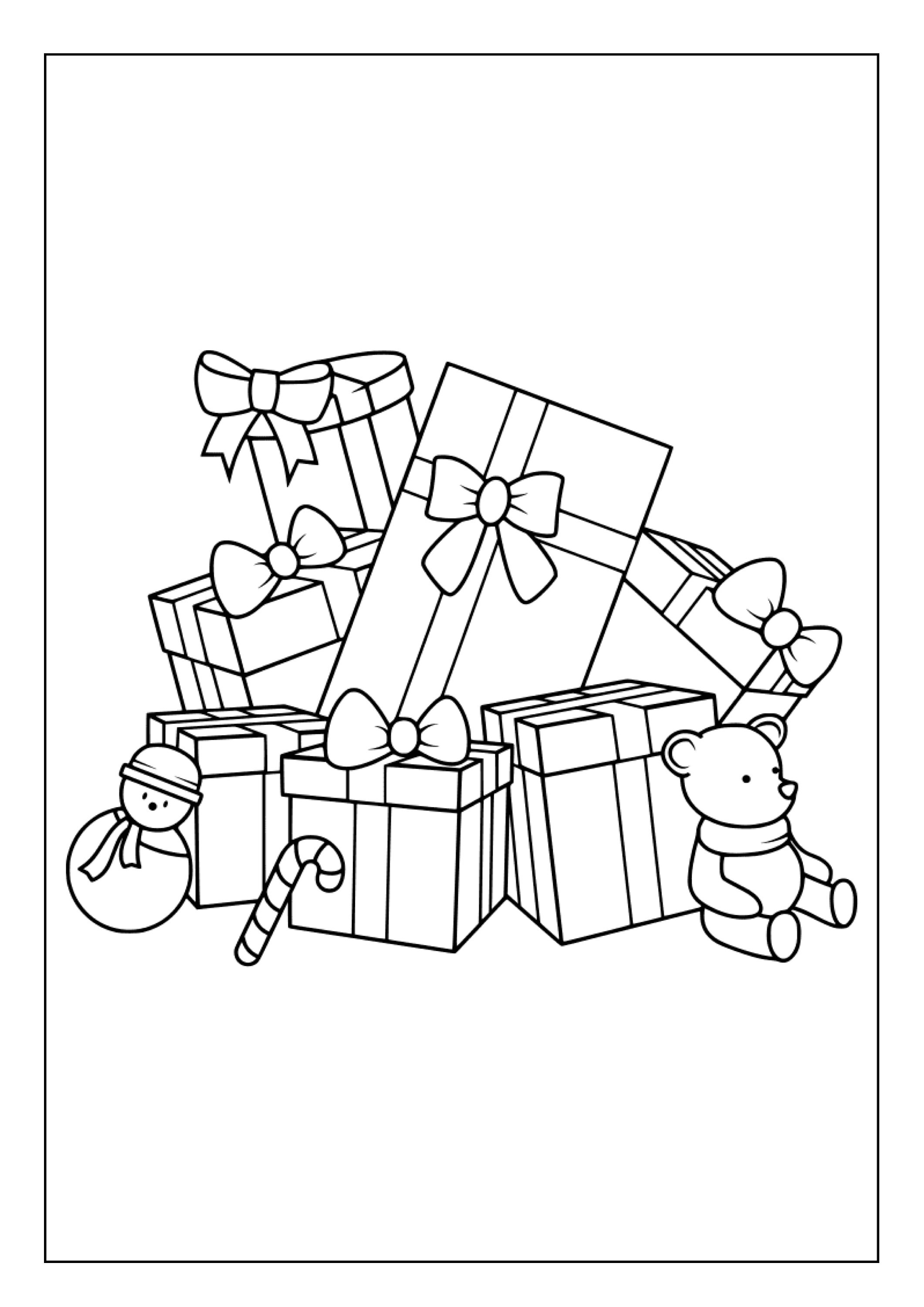 Printable Christmas Gifts Coloring Pages for Kids & Adults 90 Pages ...