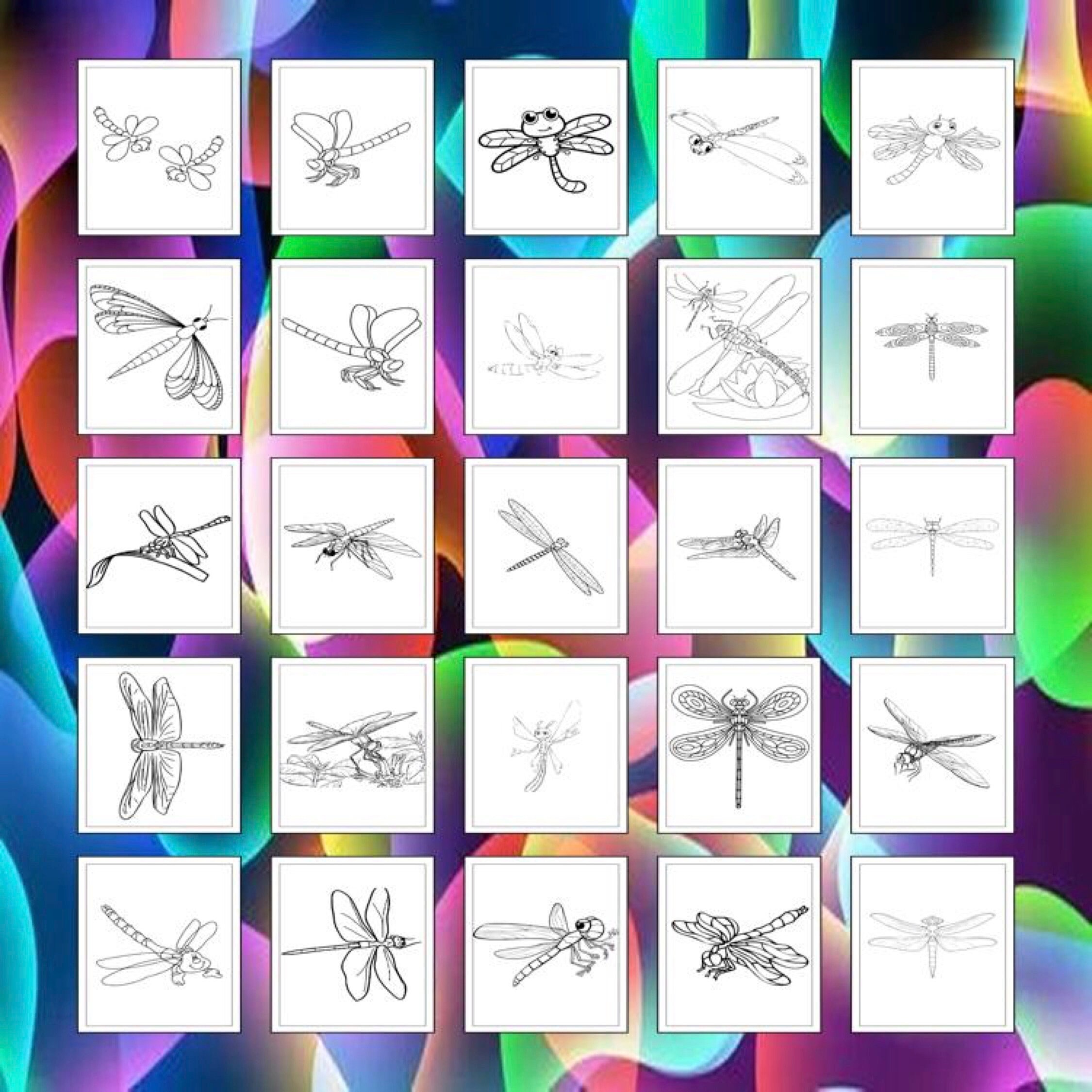 Printable Dragonfly Coloring Pages for Kids & Adults | 30 Pages ...