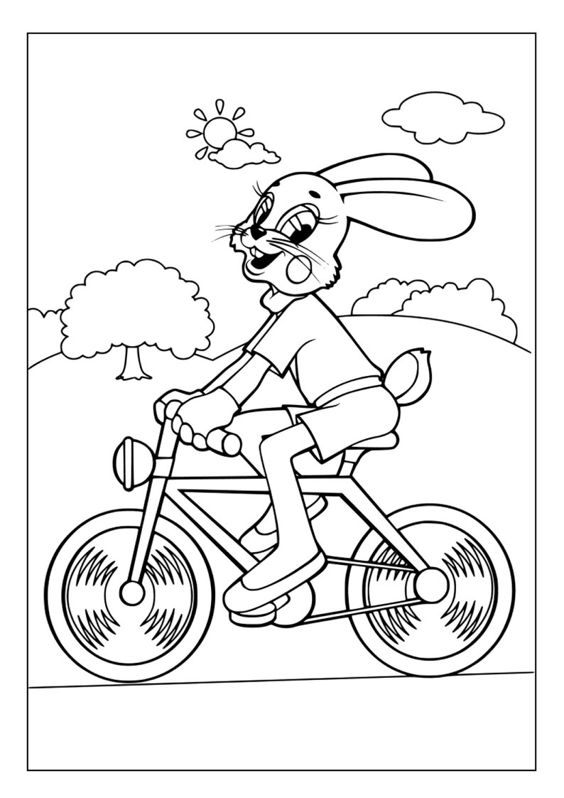 Printable Bicycle Coloring Pages for Kids & Adults | 35 Pages | Instant ...