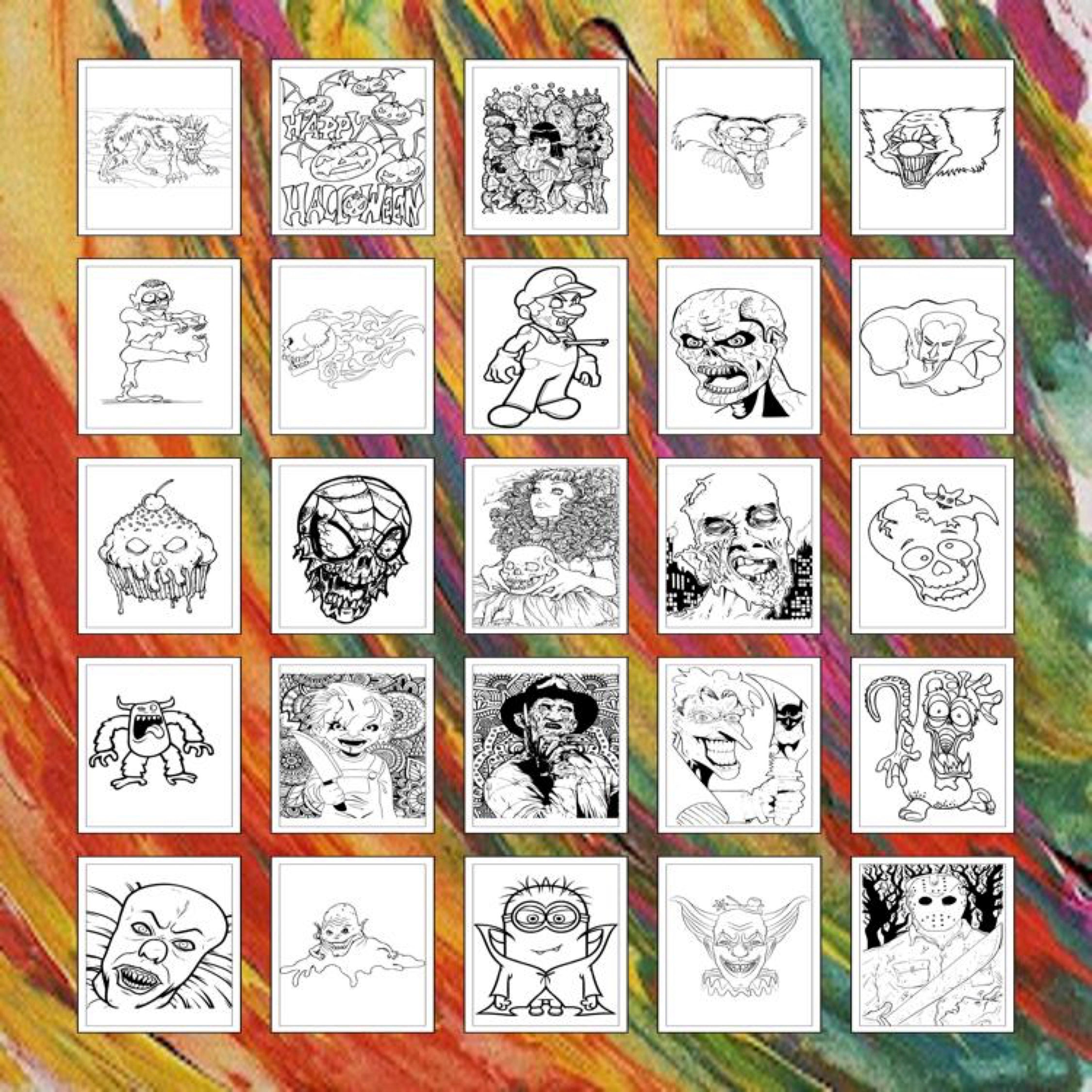 Printable Scary Coloring Pages for Kids and Adults 90 Pages Instant ...