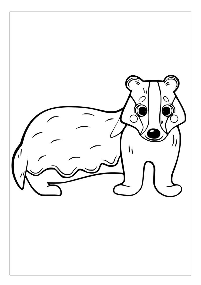 Printable Badger Coloring Pages for Kids & Adults | 30 Pages | Instant ...