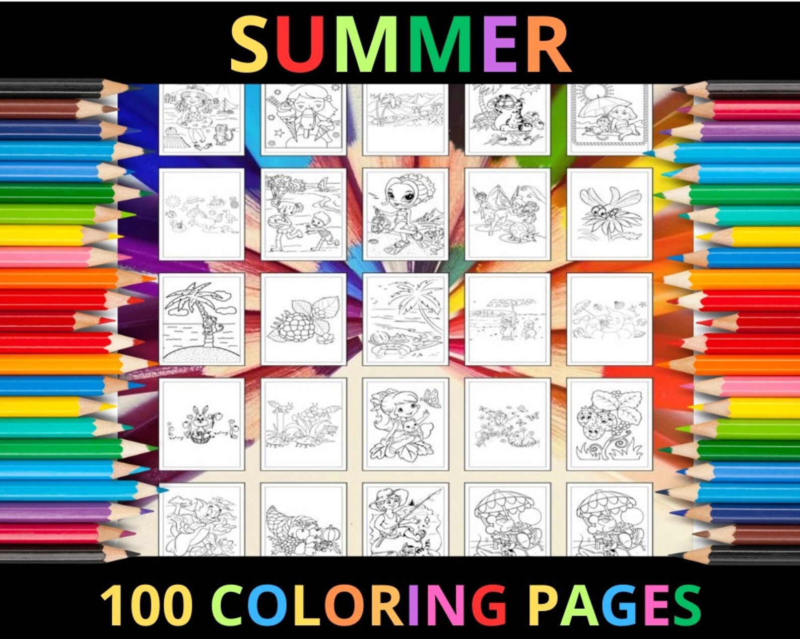 Printable Summer Coloring Pages for Kids and Adults | 100 Pages ...