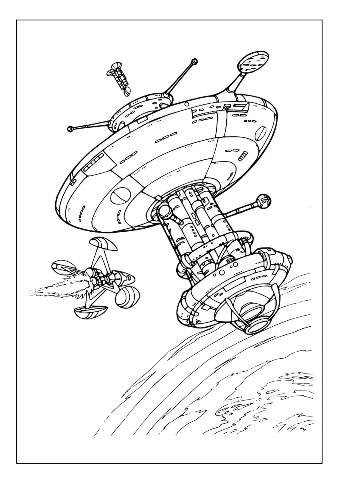 Printable Spaceship Coloring Pages for Kids & Adults | 65 Pages ...