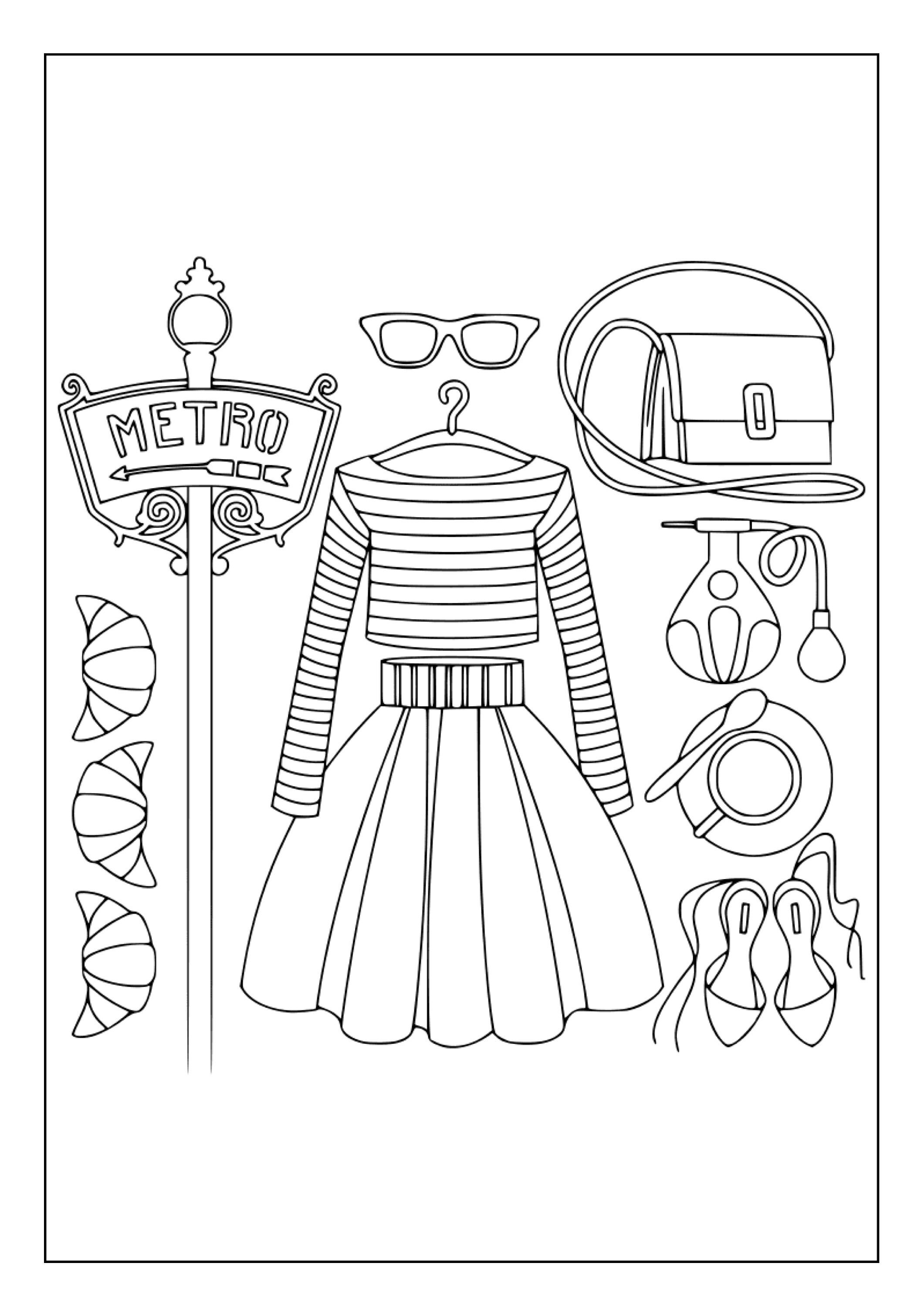 Printable Dress Coloring Pages for Kids and Adults | 100 Pages ...