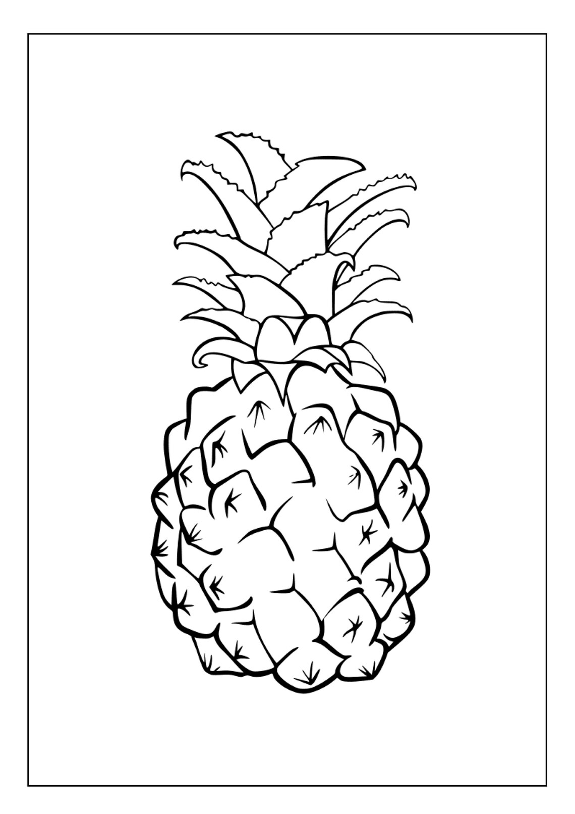 Printable Pineapple Coloring Pages for Kids and Adults 95 - Etsy