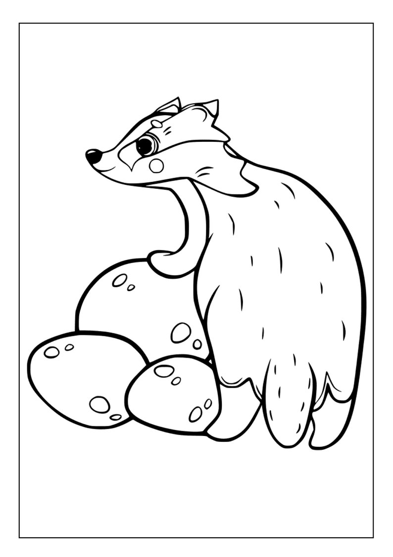 Printable Badger Coloring Pages for Kids & Adults | 30 Pages | Instant ...