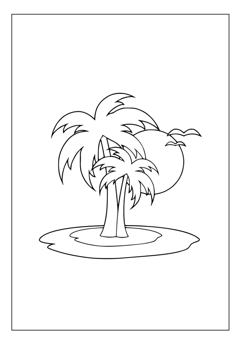 Printable Palm Tree Coloring Pages for Kids & Adults |30 Pages |instant ...