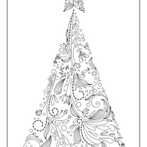 Printable Christmas Tree Coloring Pages for Kids and Adults | 100 Pages ...