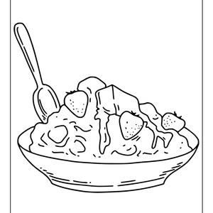 Printable Oatmeal Coloring Pages for Kids & Adults | 25 Pages | Instant ...