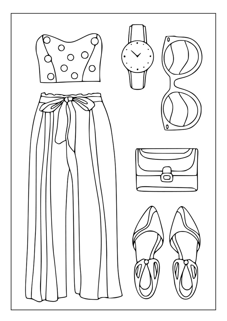 Printable Fashion Coloring Pages for Kids and Adults 90 Pages Instant ...