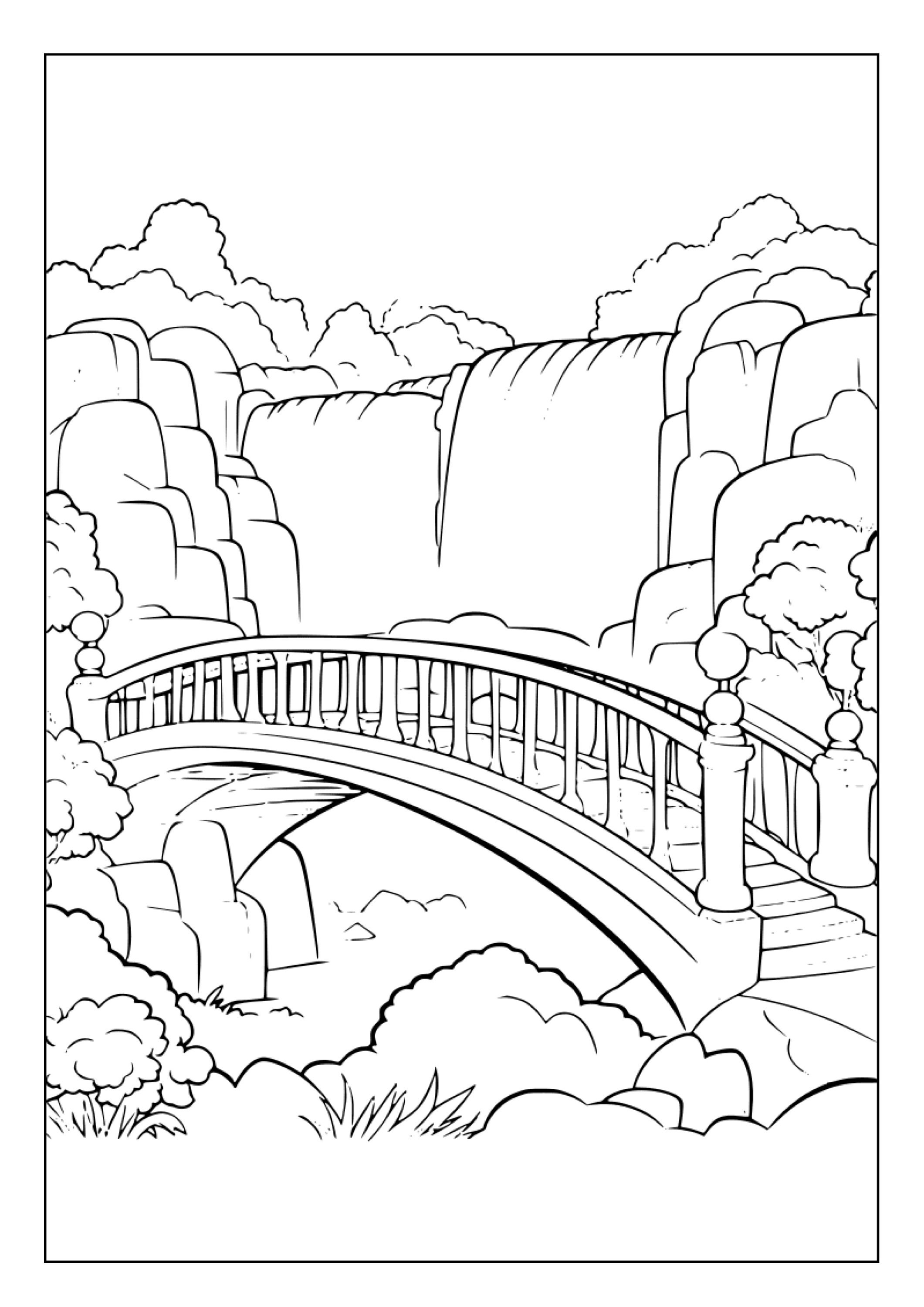 Printable Bridge Coloring Pages for Kids & Adults | 45 Pages | Instant ...