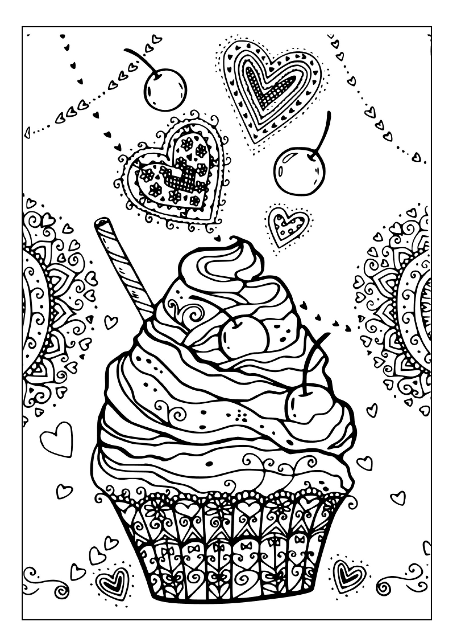 Printable Food Coloring Pages for Kids and Adults 100 Pages Instant ...