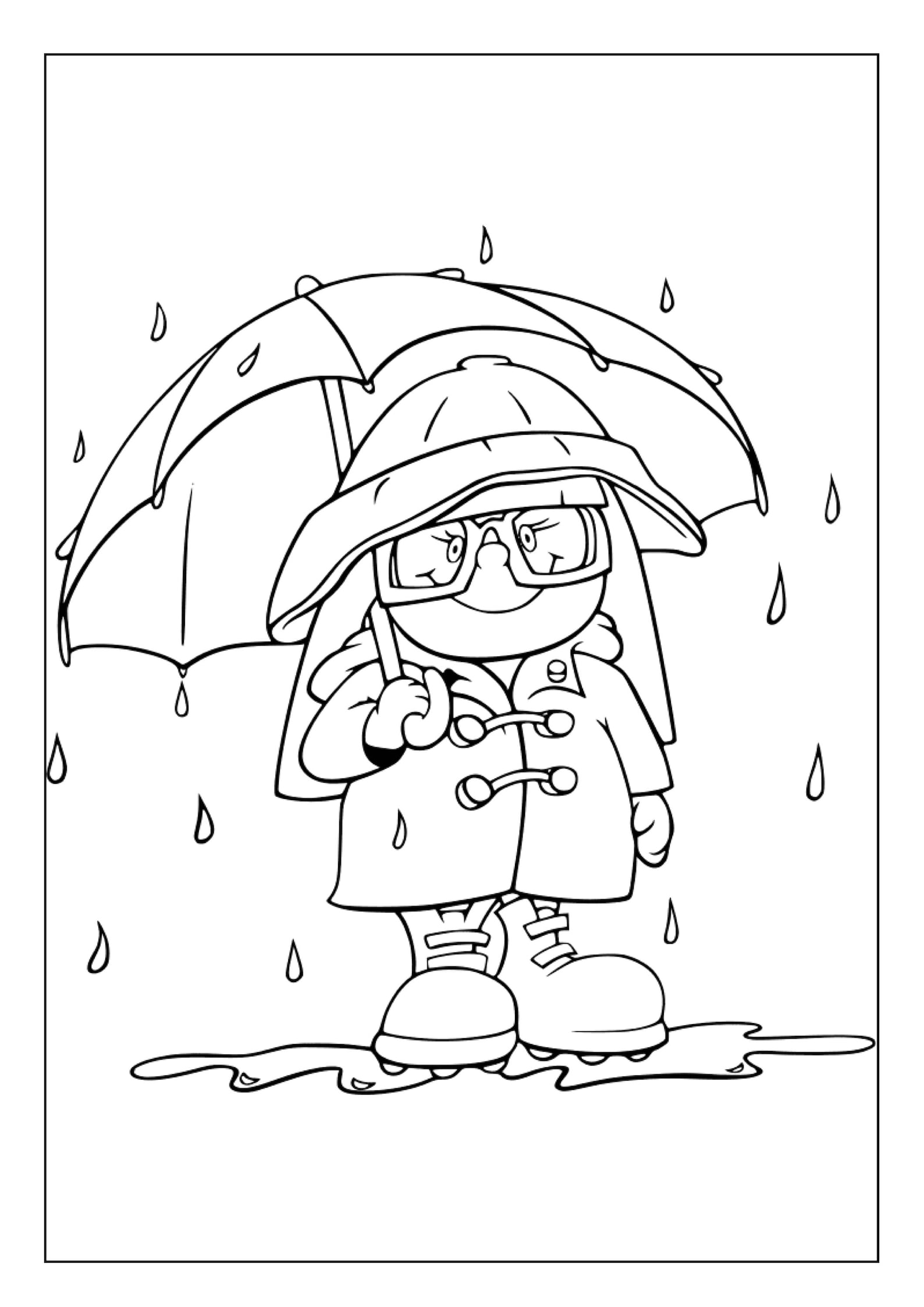 Printable Rain Coloring Pages for Kids & Adults | 35 Pages | Digital ...