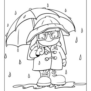 Printable Rain Coloring Pages for Kids & Adults | 35 Pages | Digital ...