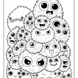 Printable Doodle Coloring Pages for Kids & Adults | 50 Pages | Instant ...