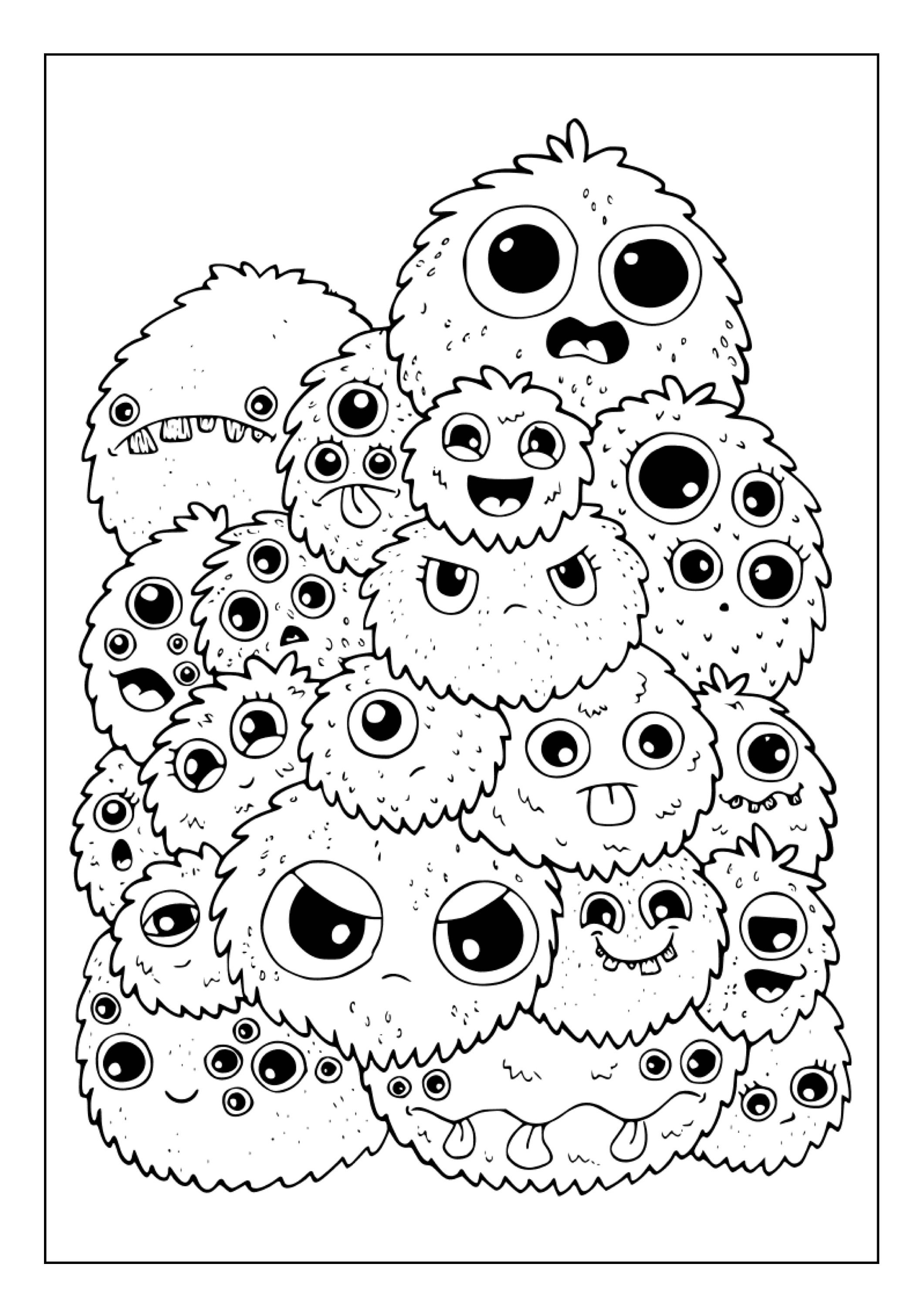 Printable Doodle Coloring Pages for Kids & Adults | 50 Pages | Instant ...