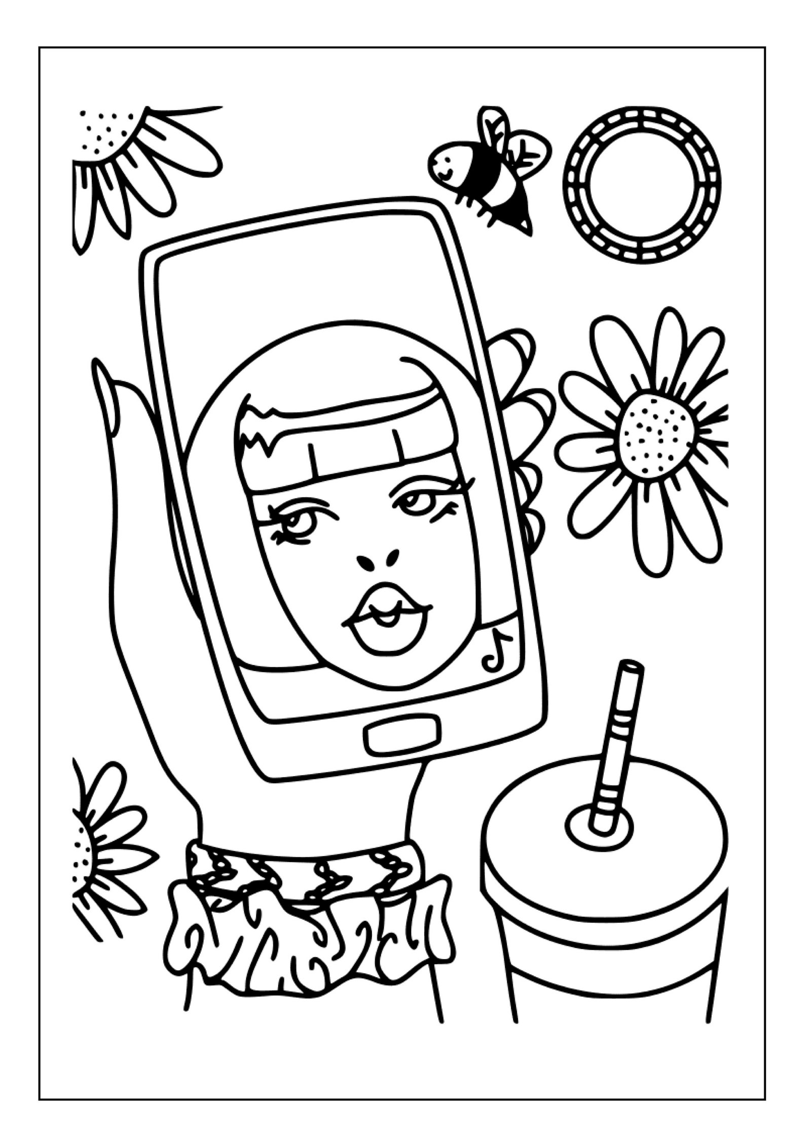 Printable Aesthetics Coloring Pages for Kids & Adults 55 Pages Digital ...
