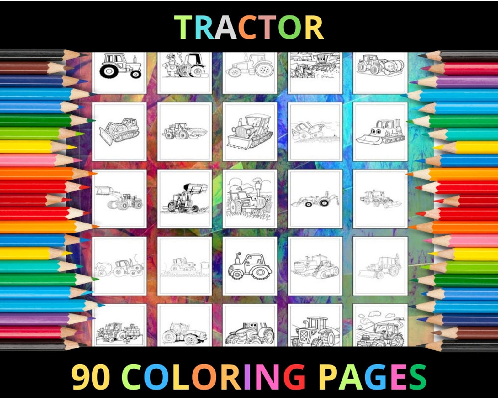Printable Tractor Coloring Pages for Kids and Adults | 90 Pages ...