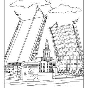 Printable Bridge Coloring Pages for Kids & Adults 45 Pages Instant ...