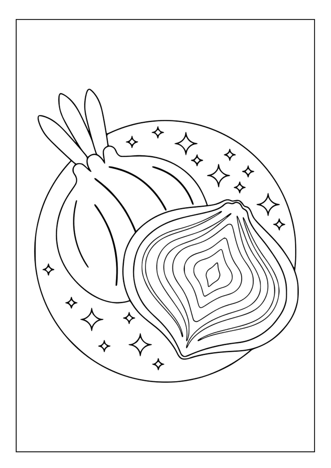 Printable Onion Coloring Pages for Kids & Adults | 30 Pages | Digital ...